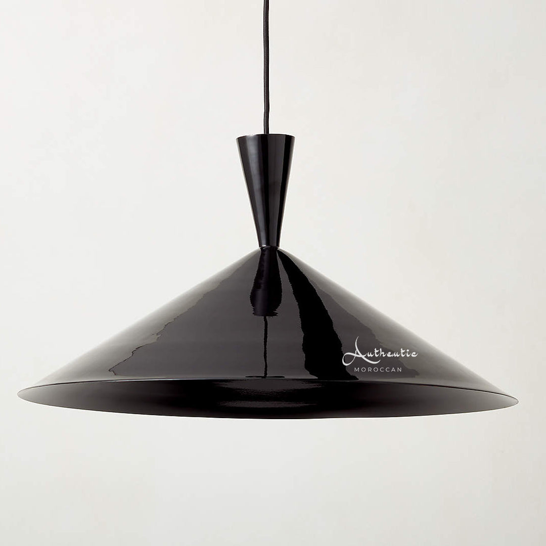 Cone Ceiling Light, Black Brass – Authentic Moroccan Ltd