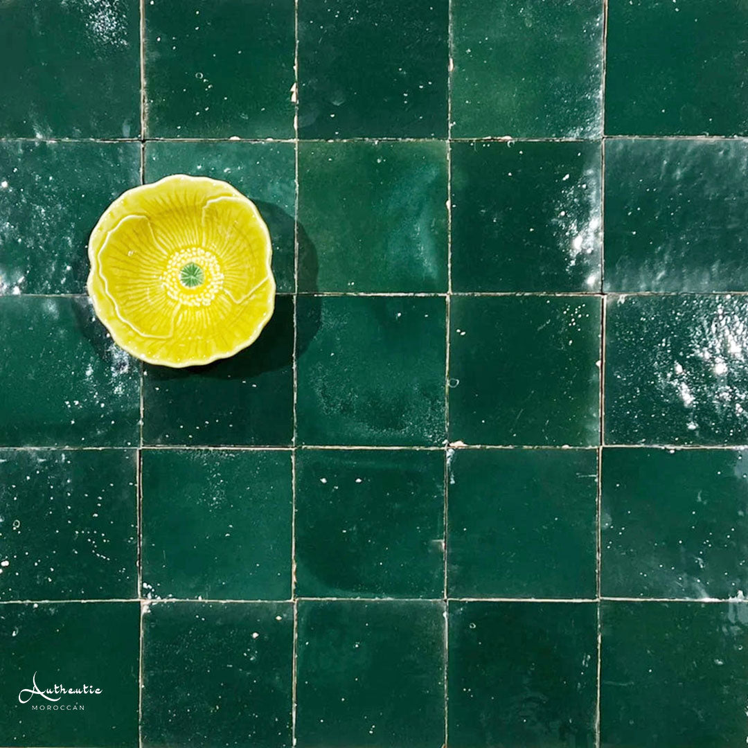 Square Zellige Tiles, Green – Authentic Moroccan Ltd