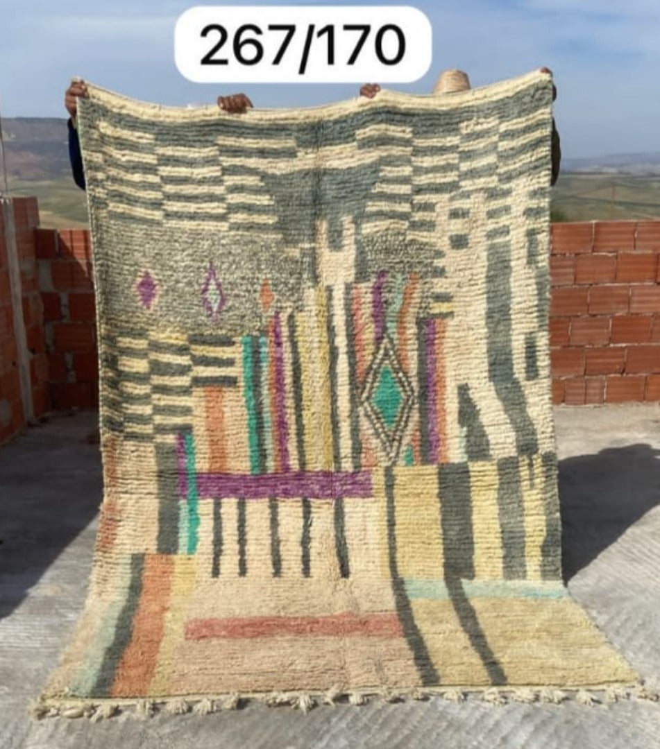 Abstract Moroccan Wool Rug - 267 x 170 cm - AZ16 – Authentic Moroccan Ltd