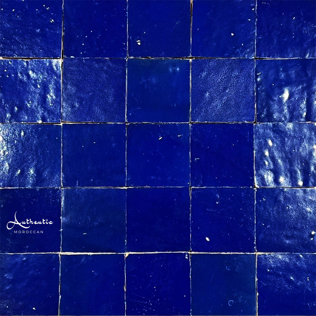 Square Zellige Tiles, Indigo Blue – Authentic Moroccan Ltd