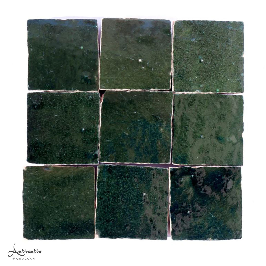 Square Zellige Tiles, Olive Green – Authentic Moroccan Ltd