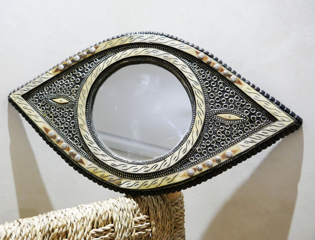 Moroccan Mirror, Engraved Eye – Authentic Moroccan Ltd